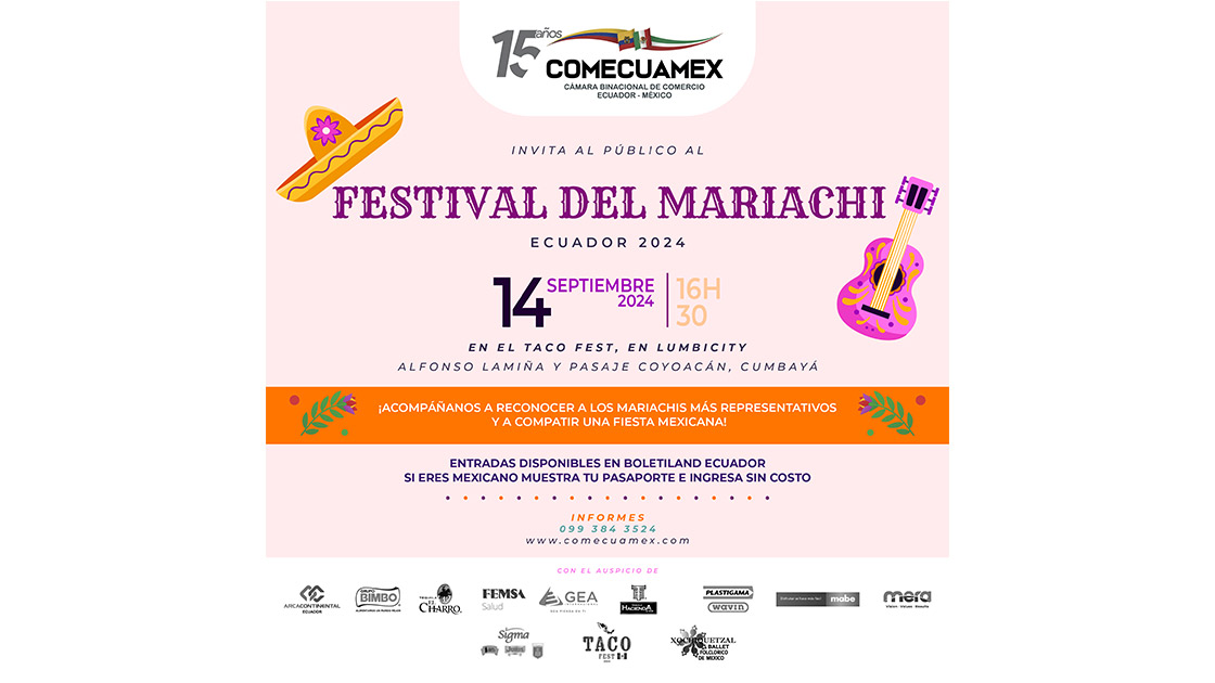 Invitación al Festival del Mariachi Ecuador 2024 - Comecuamex
